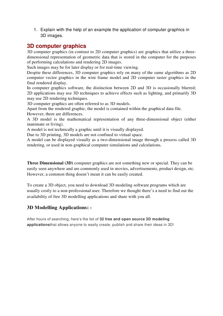 3D Computer Graphics | PDF | 3 D Computer Graphics | Computer Graphics