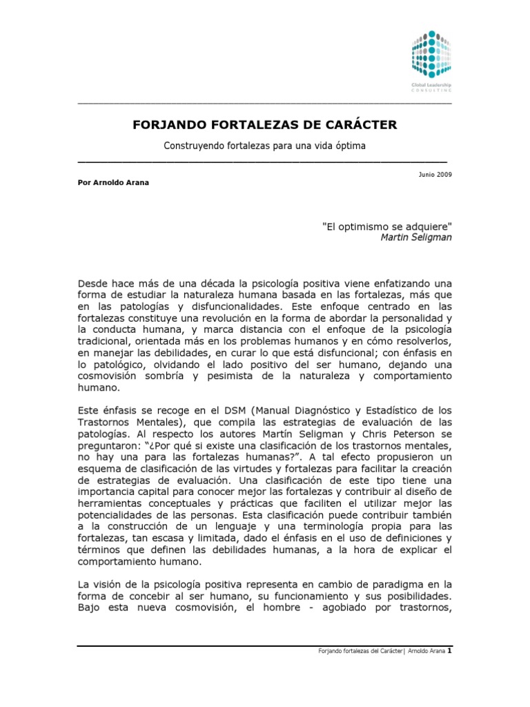 Forjando Fortalezas de Carácter | PDF