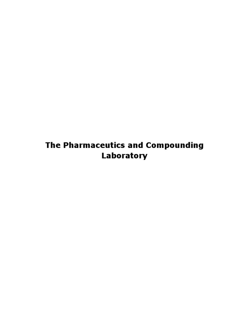 The Pharmaceutics and Compounding Laboratory | PDF | Weighing Scale | Syringe