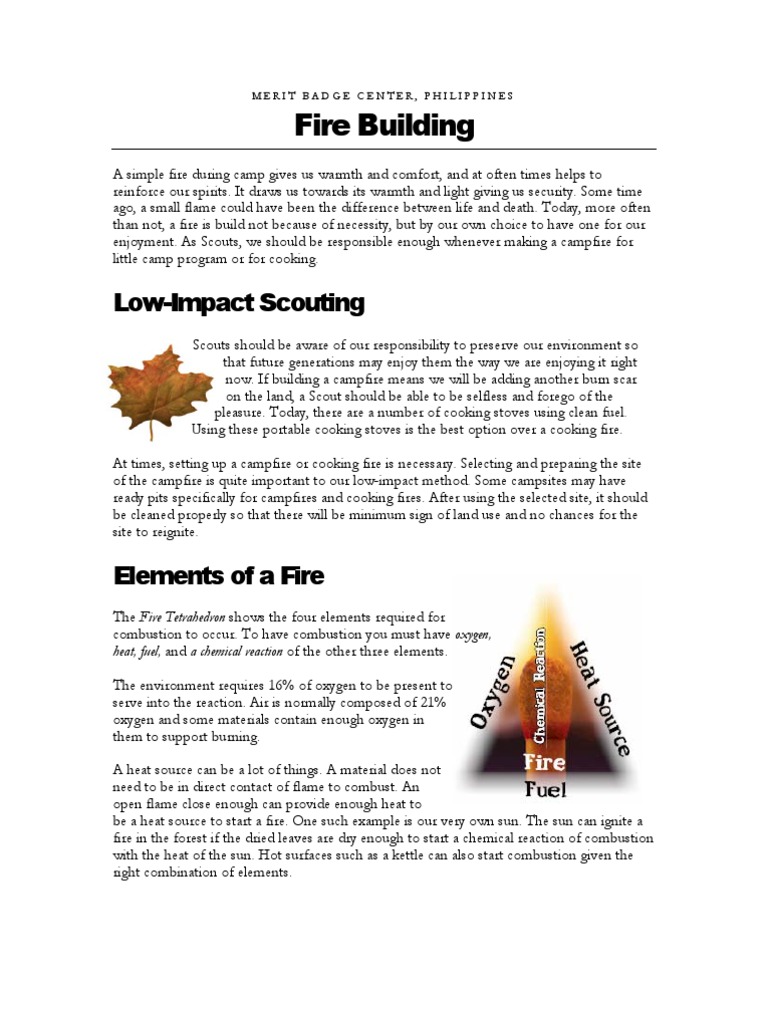 Boy Scouts Notes: Fire Building | Fires | Combustion