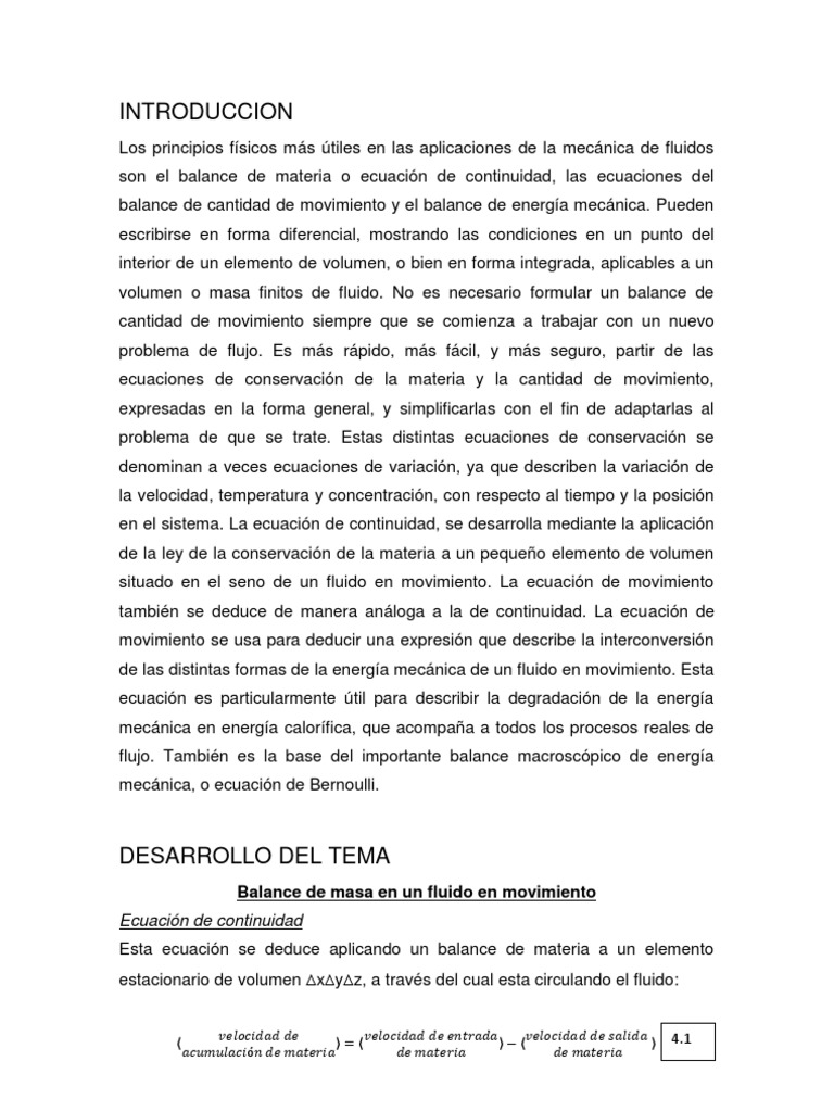 Unidad IV. - Ecuaciones Basicas de Volumen de Control | PDF ...
