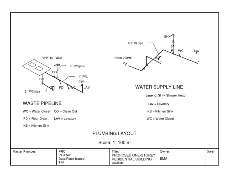 Residential Plumbing Layout | PDF | Home & Garden