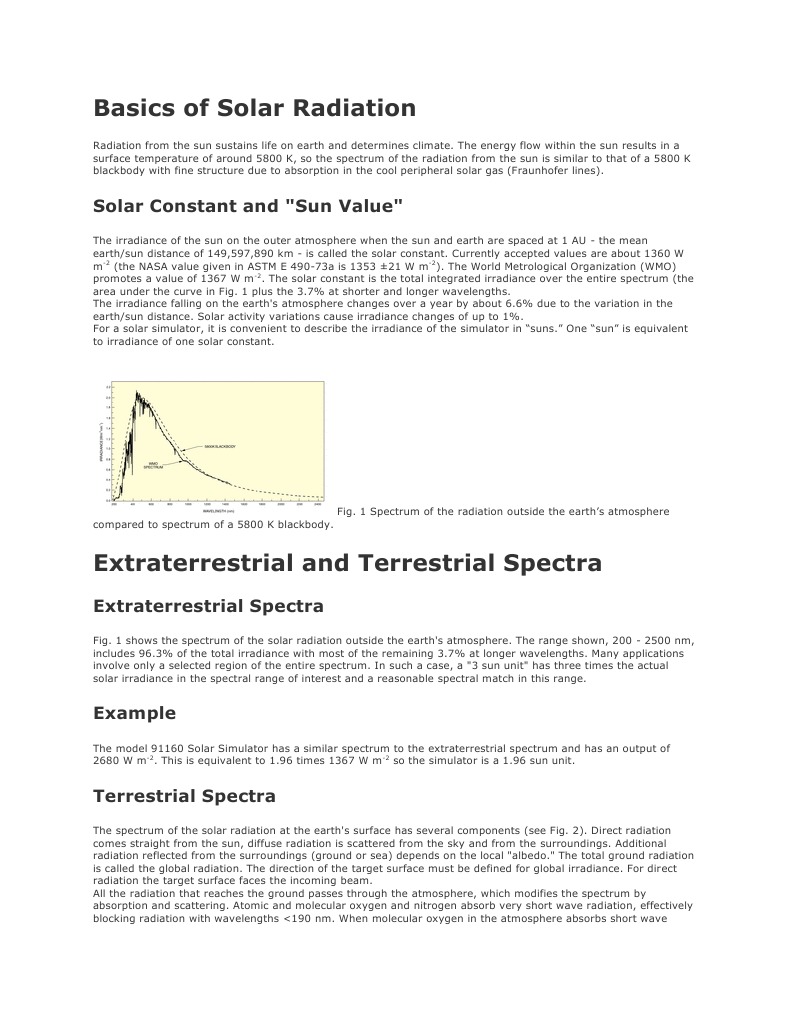 Basics of Solar Radiation | PDF | Teaching Methods & Materials