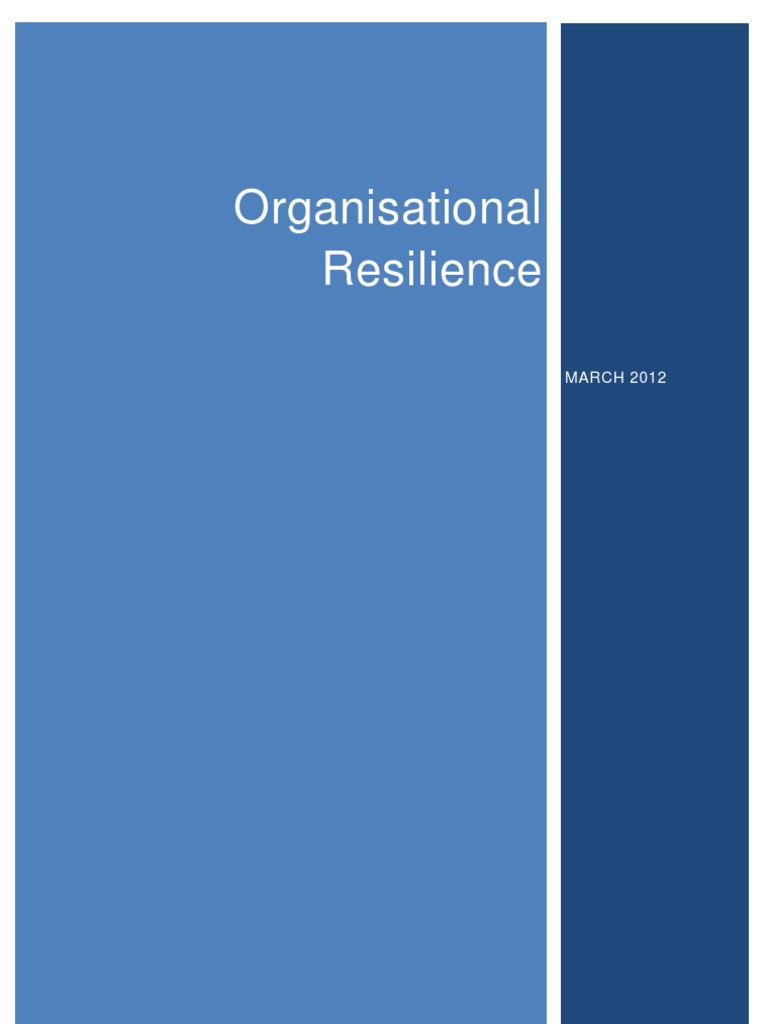 Organisational Resilience Paper | PDF | Psychological Resilience ...