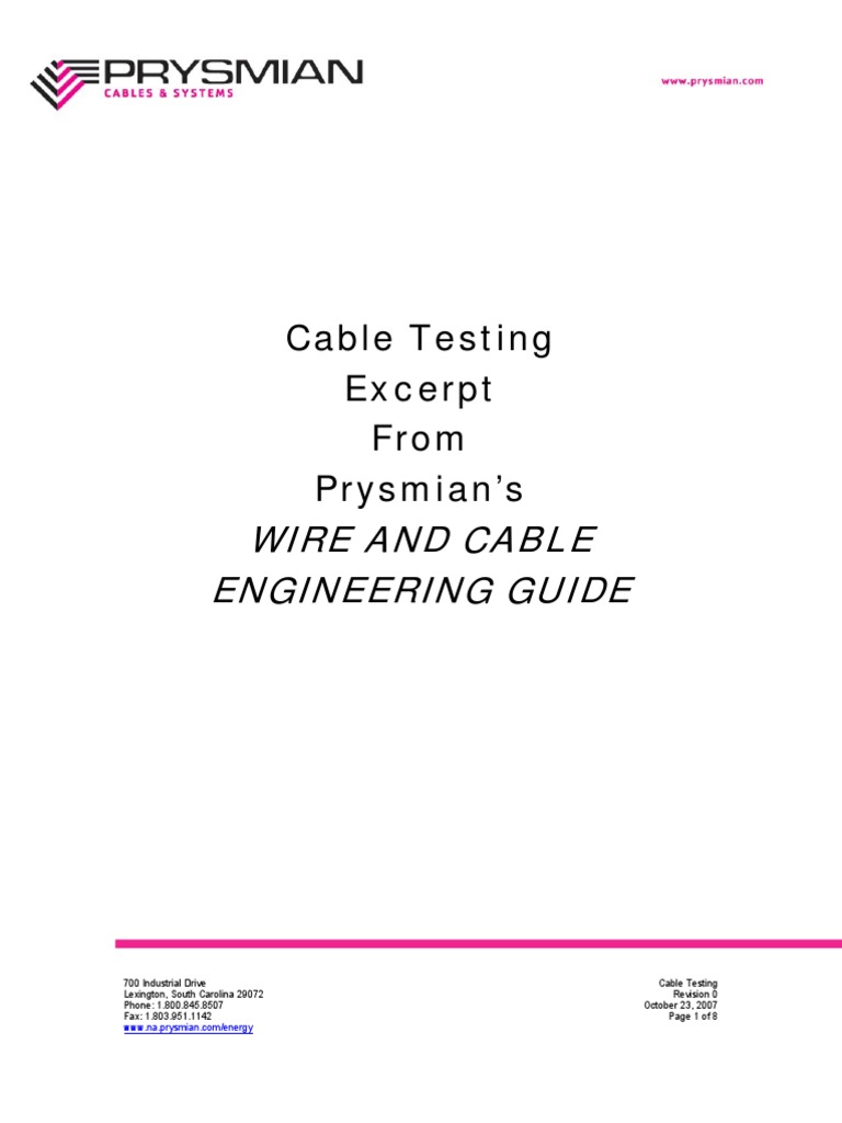 Cable Testing Standards and Methods | PDF
