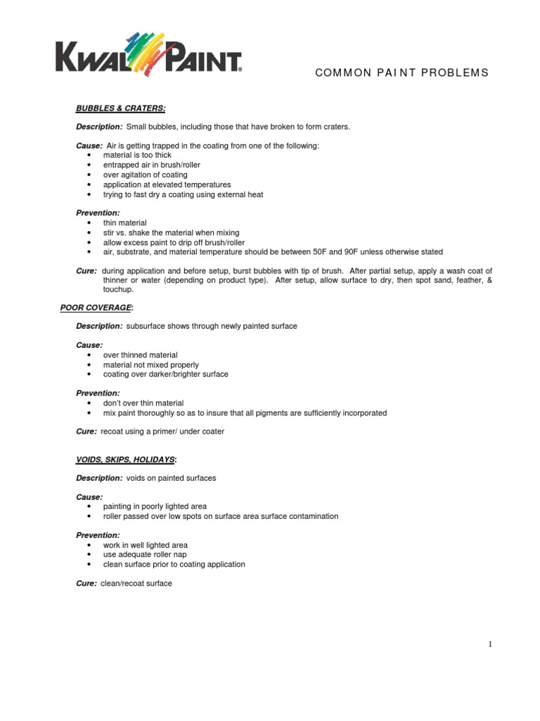 Common Paint Problems | PDF | Paint | Plaster