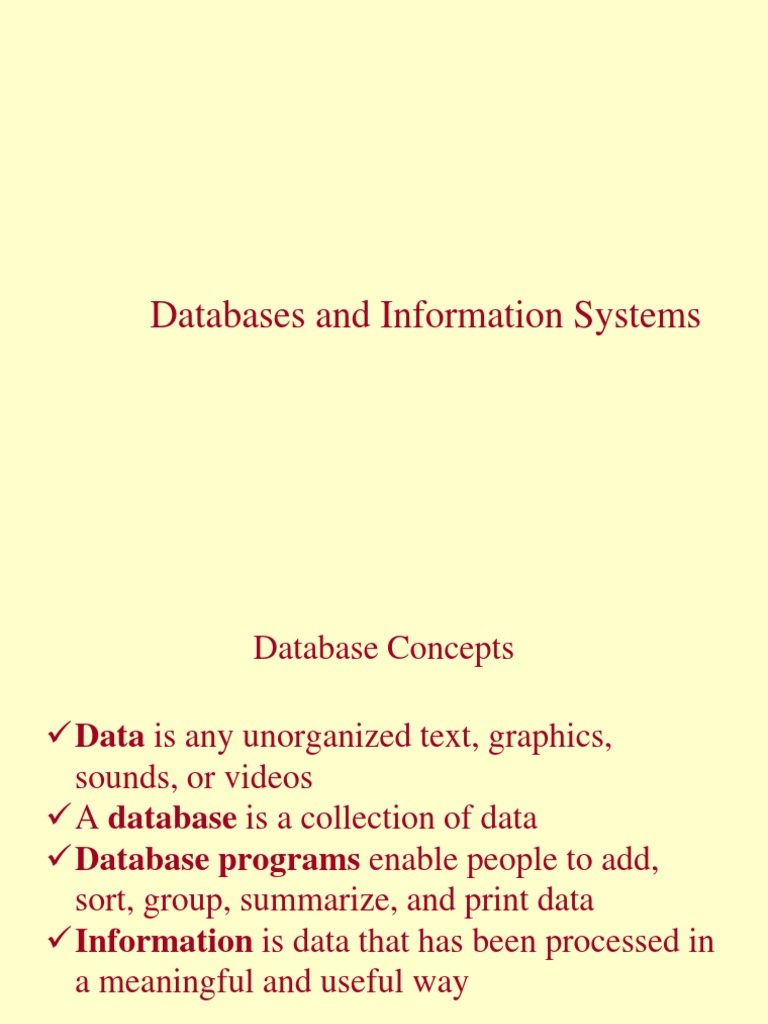 Databases and Information Systems | PDF | Information Management ...