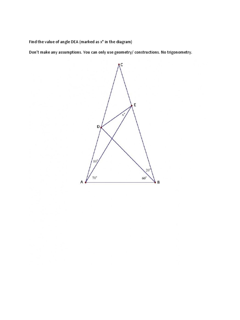 Calculate Angle DEA Using Geometry | PDF