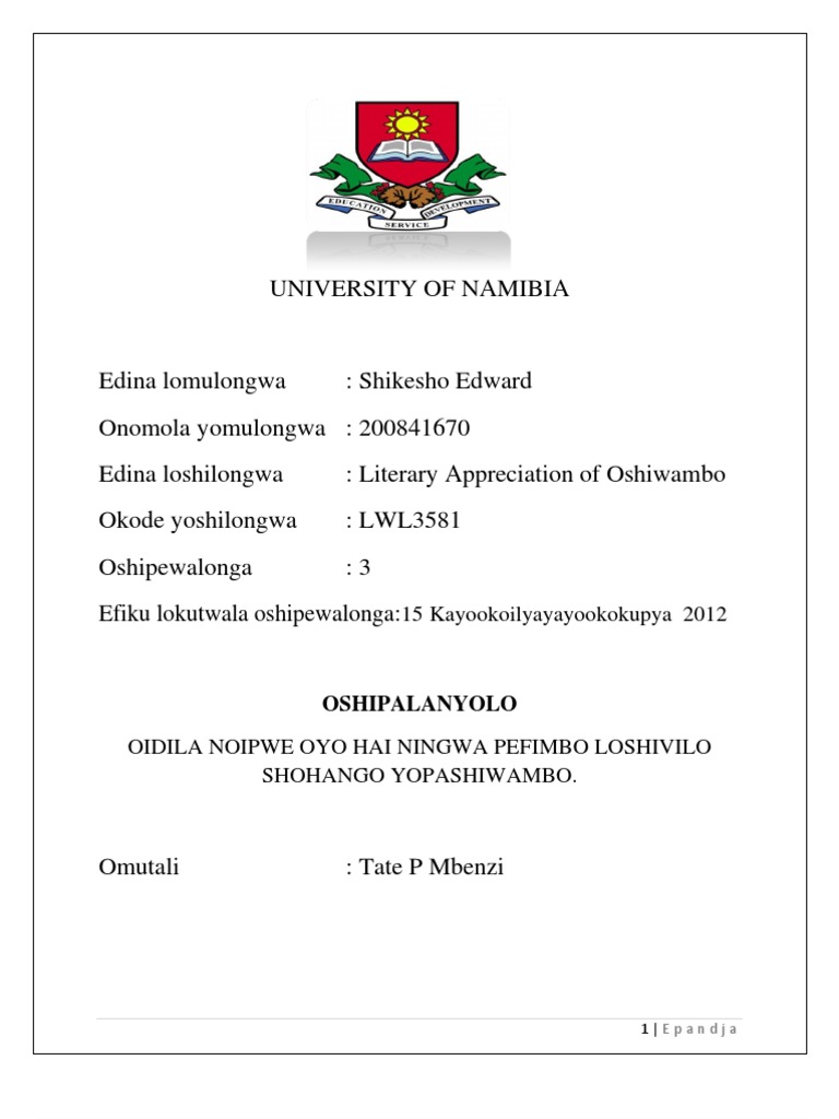 Oshiwambo Cultural Traditions | PDF | Bantu | Namibia