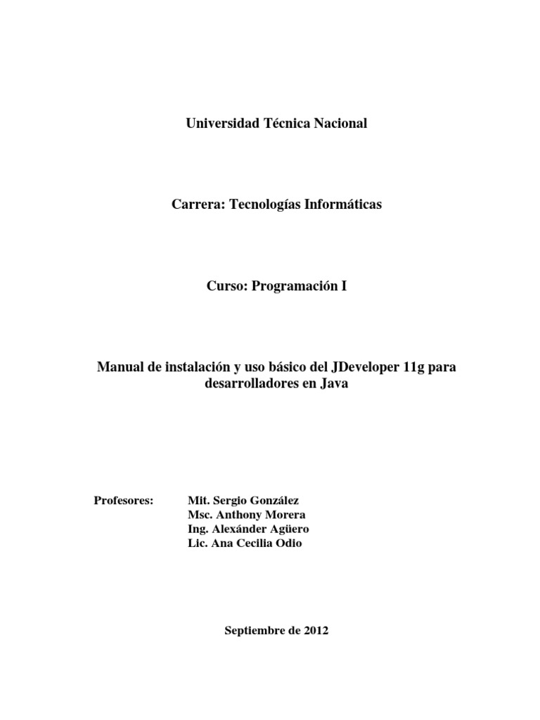 Manual Instalación y Uso Del IDE Jdeveloper | PDF | Java (lenguaje de ...