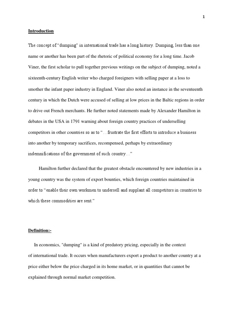 Dumping With Examples and Case Studies | PDF | Dumping (Pricing Policy) | International Trade