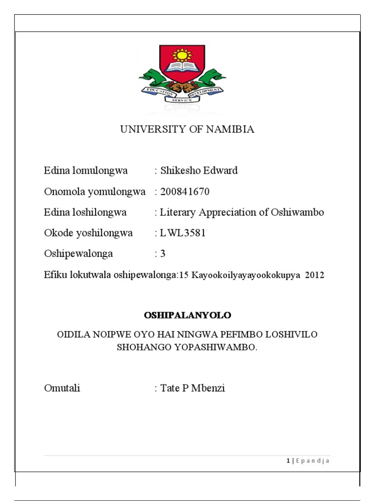 Oshiwambo Traditional Wedding Rules and Regulations | PDF