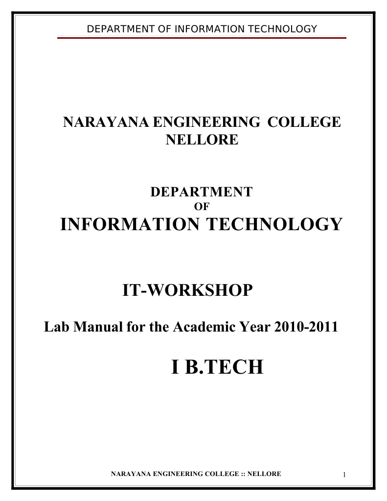 IT WorkShop Lab Manual | Booting | Hyperlink