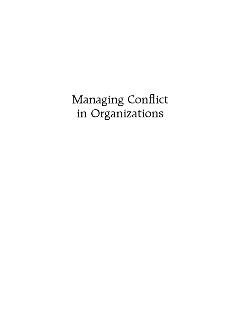 Conflict Management | PDF | Dialectic | Sociology