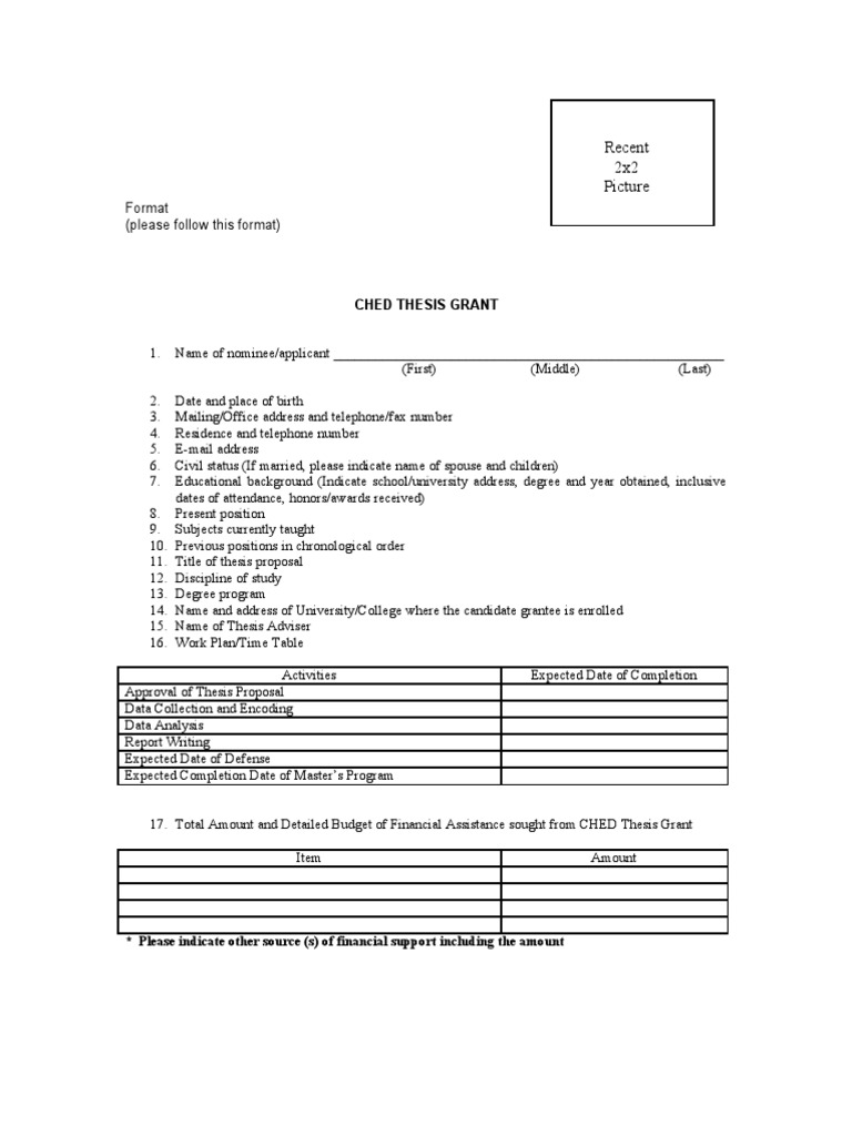 Thesis Application Form | PDF | Thesis | Academic Degree