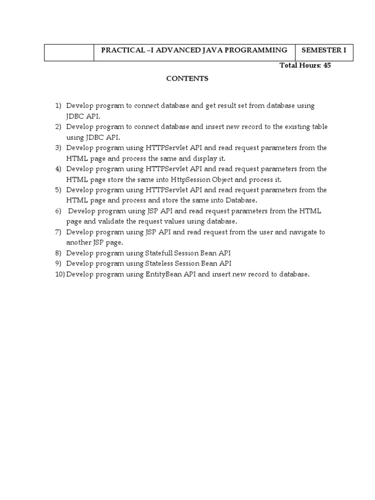 Ajp MSC Lab Manual | PDF | Enterprise Java Beans | Data Management Software