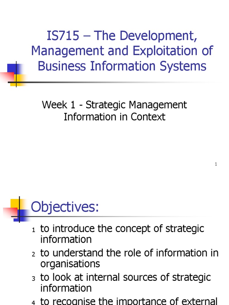 Understanding the Building Blocks of Strategic Information Management ...