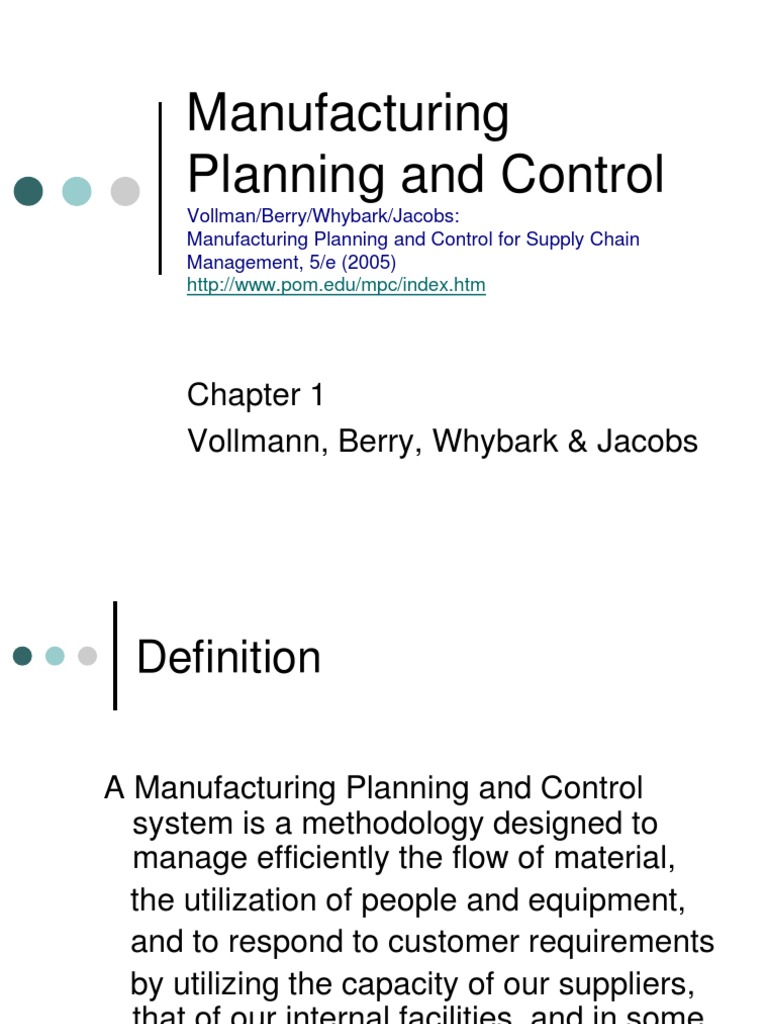 MPCn1-Manifacturing Planning and Control | PDF | Supply Chain ...