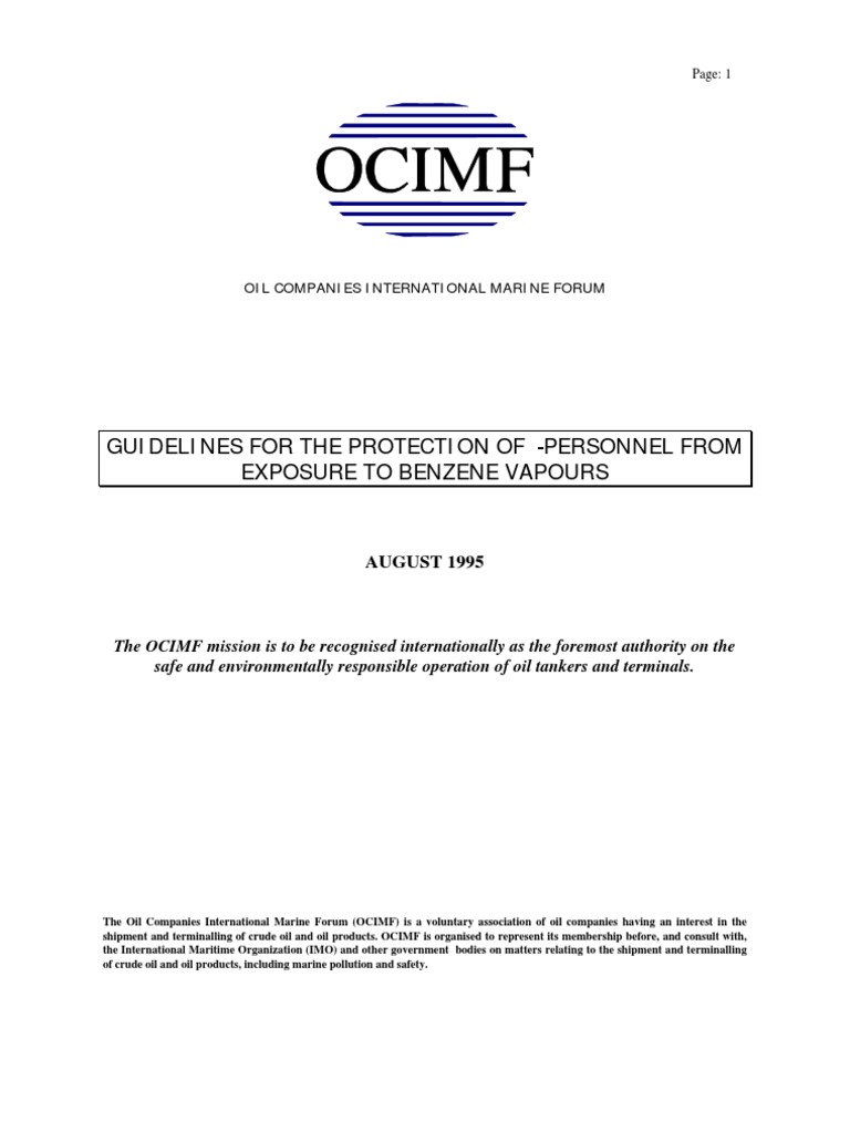 Exposure To Benzene | PDF | Personal Protective Equipment | Oil Tanker