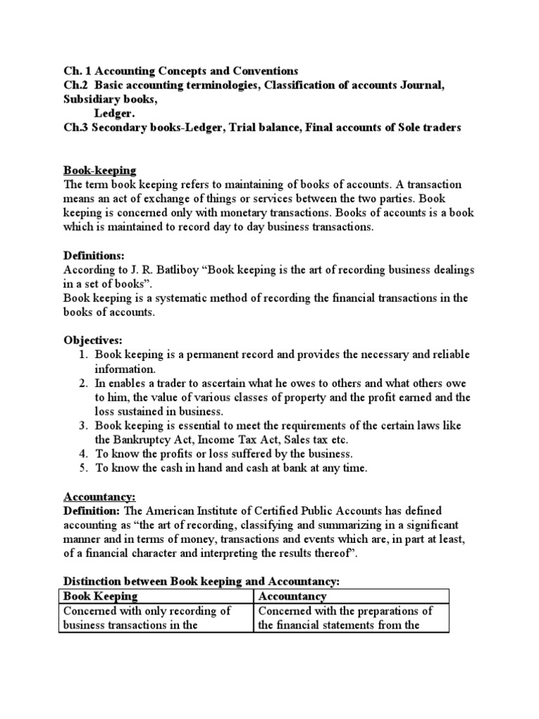 CH 2 and Ch. 3 Basic Theory and Final Accounts | PDF | Debits And ...
