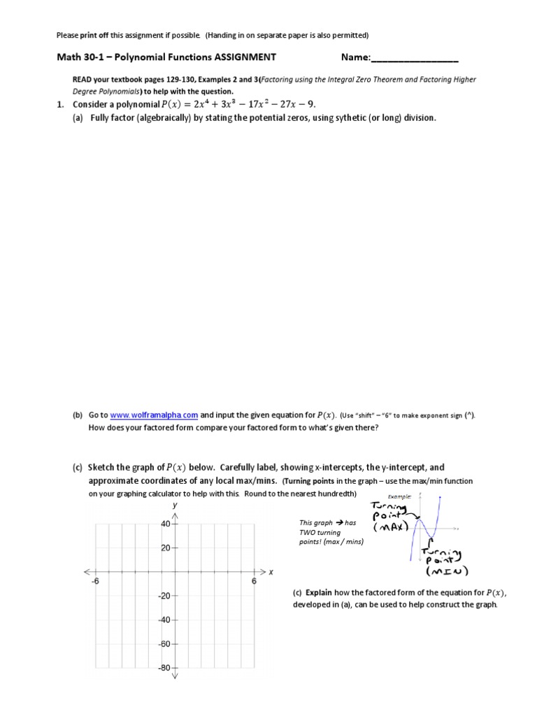 The Polynomials Assignment | PDF | Polynomial | Zero Of A Function