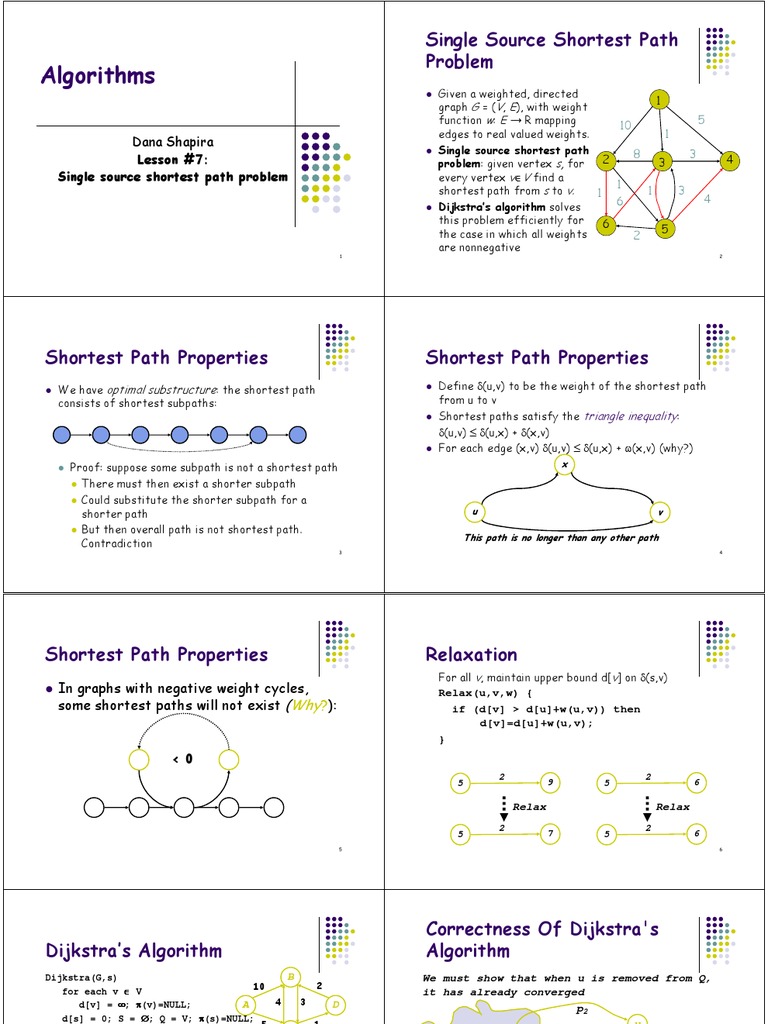 אלגוריתמים- הרצאה 7 - Single Source Shortest Path Problem | PDF ...