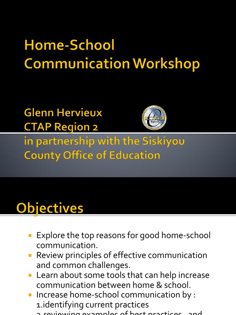 Home-School Communication Powerpoint | PDF | Homeschooling | Communication