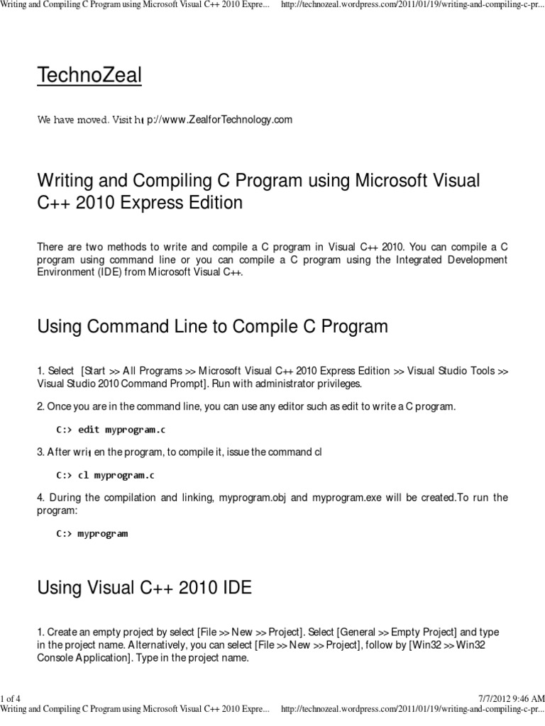 Microsoft Visual C++ 2010 | Download Free PDF | Microsoft Visual Studio ...