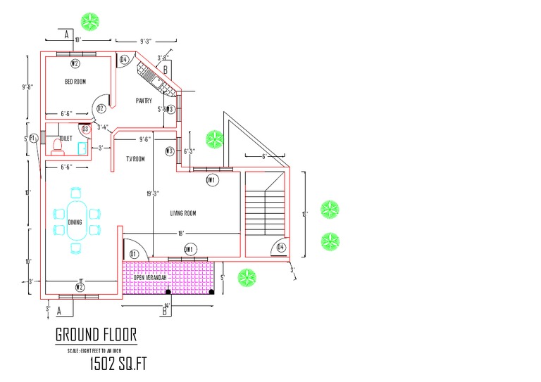 Ground Floor Plan with Dimensions | PDF