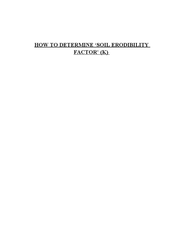 Understanding Soil Erodibility Factor (K) | PDF | Erosion | Surface Runoff