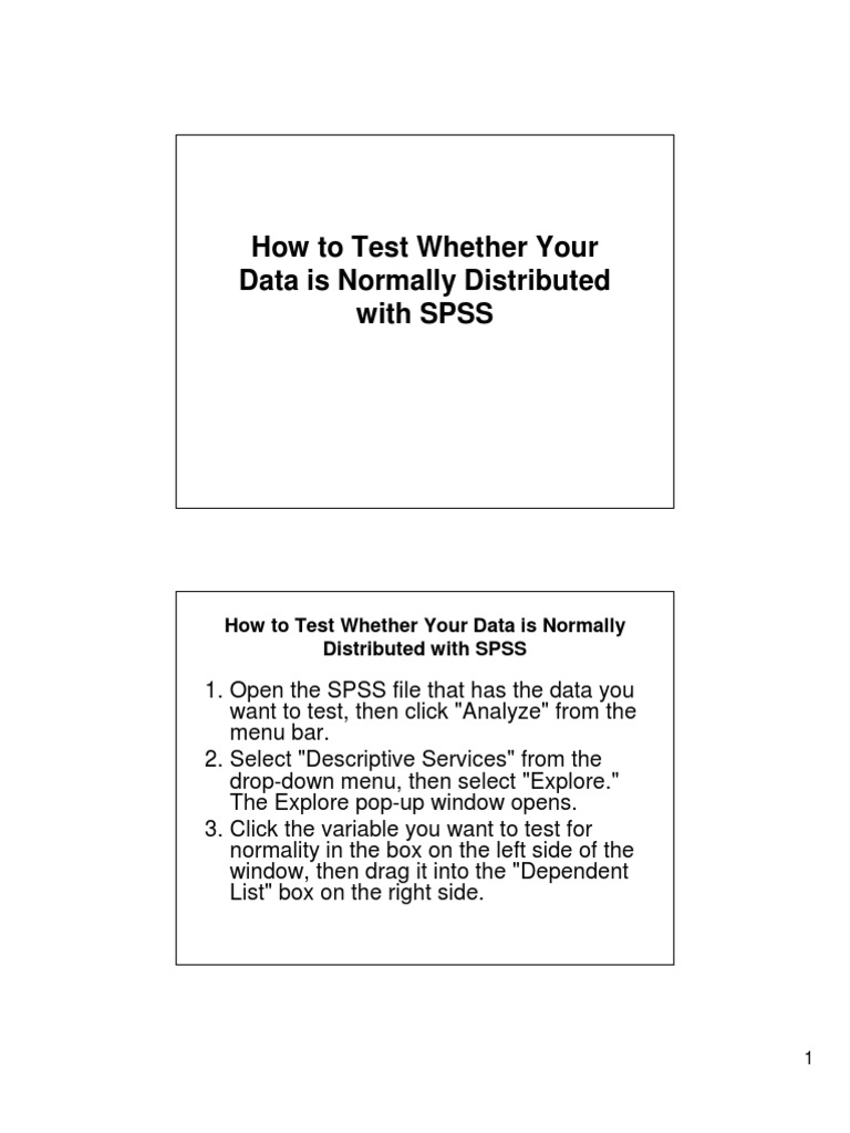 Testing Normality in SPSS | PDF | Spss | Normal Distribution