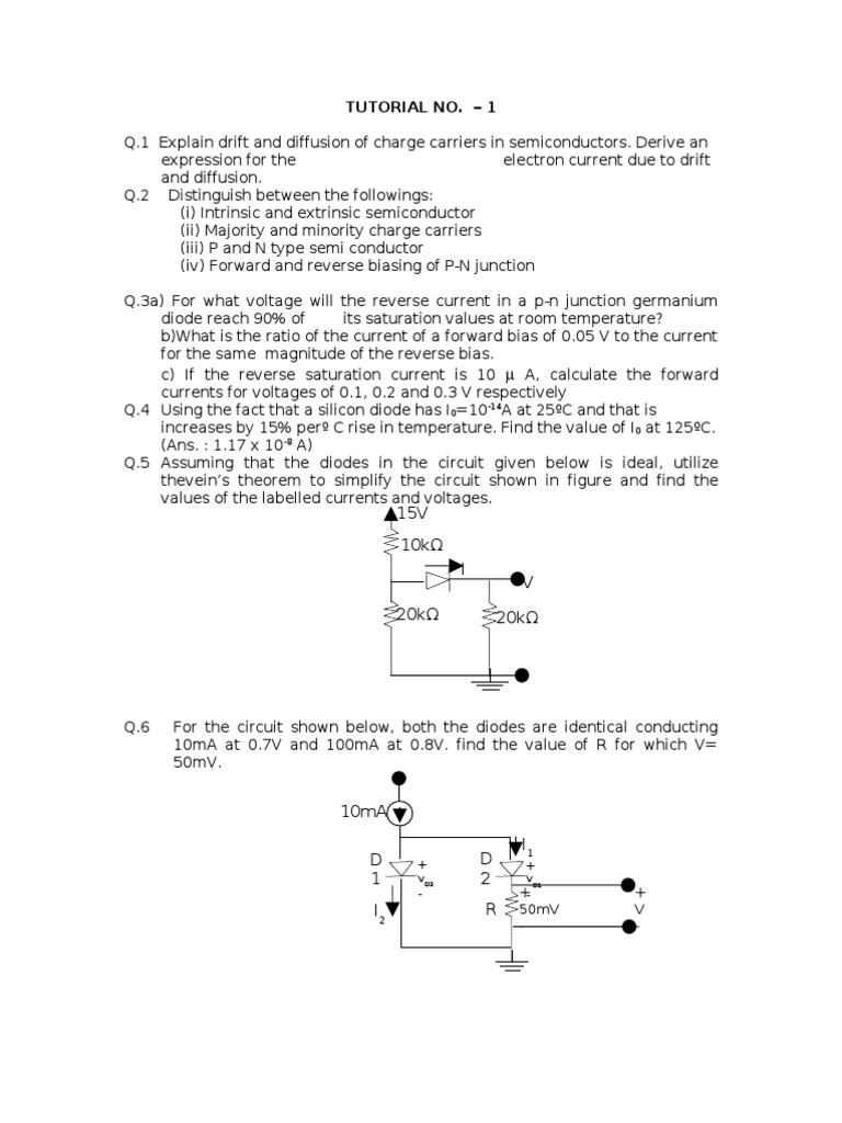 Analog Electronics Practice Questions | Amplifier | P–N Junction