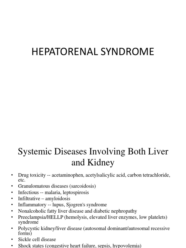 HRS | PDF | Cirrhosis | Renal Function