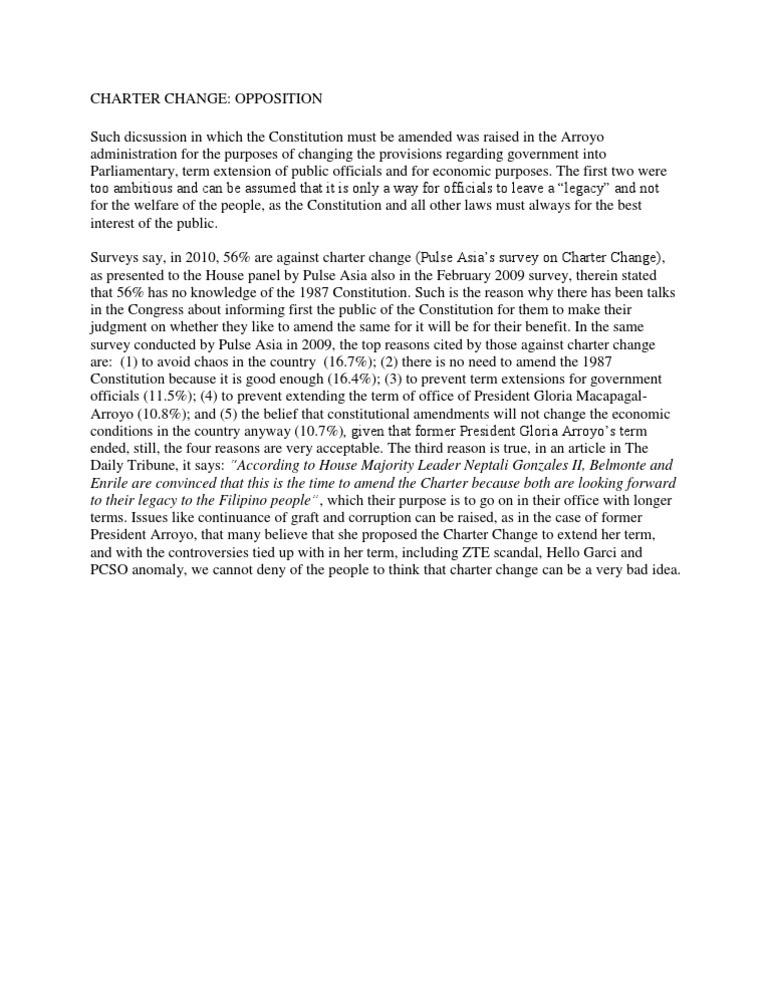 Charter Change | PDF