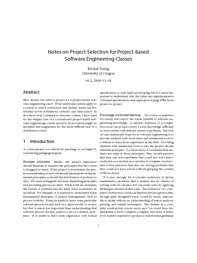 Project Selection Criteria | PDF | Project Based Learning | Simulation