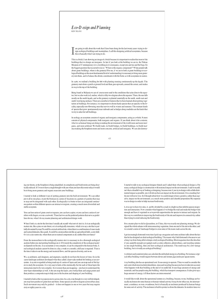 Designing Artificial Ecosystems: An Approach to Eco-Design and Planning ...