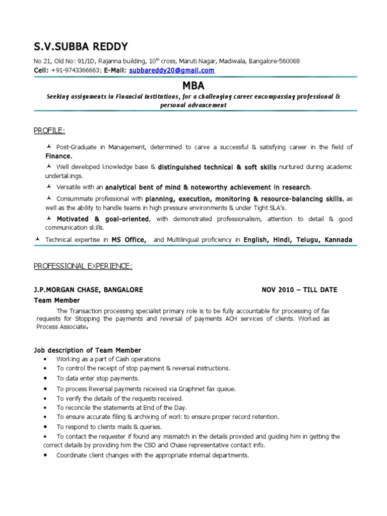 Subbu Resume2012 | PDF | Payroll | Databases