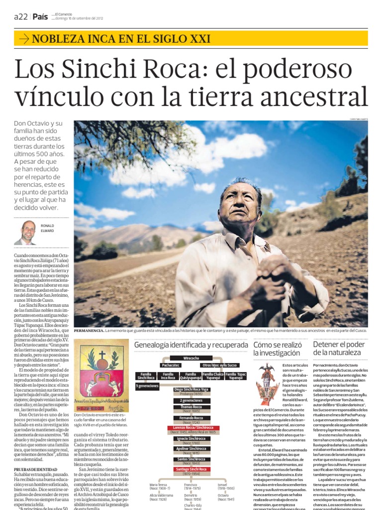 Los Sinchi Roca, El Poderoso Vínculo Con La Tierra Ancestral | PDF ...
