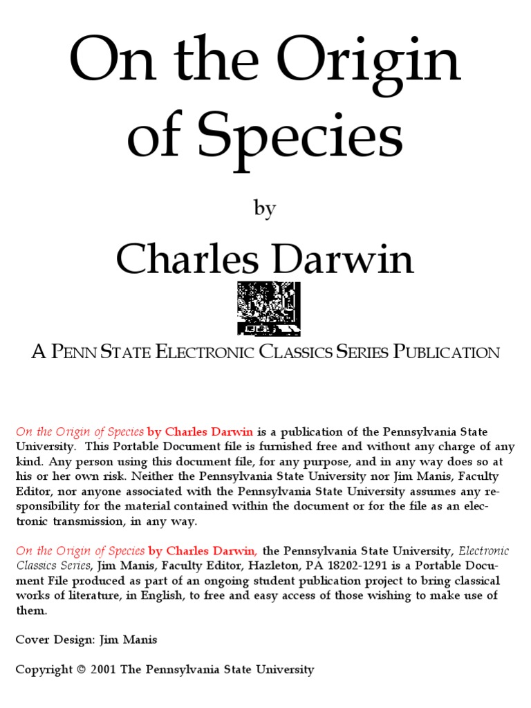 Origin of Species | PDF | On The Origin Of Species | Natural Selection