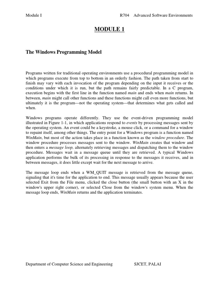 Windows Event-Driven Programming Model | PDF | Computers | Technology ...