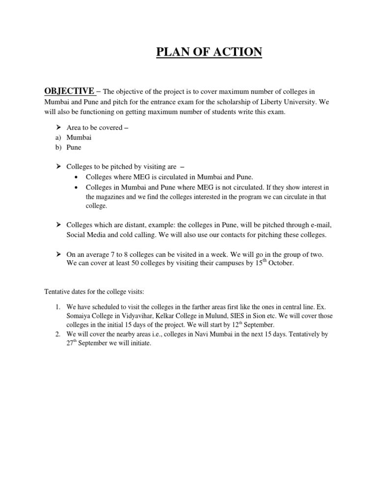 Plan of Action | PDF