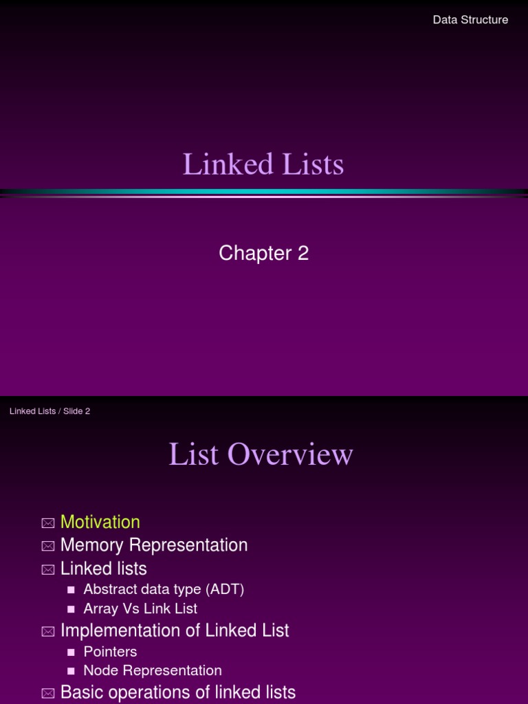 Linked Lists Data Structure Pdf Pointer Computer Programming Array Data Structure