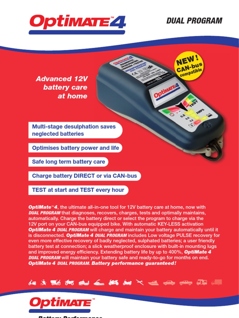 Optimate 4 Users Manual | PDF | Battery Charger | Manufactured Goods