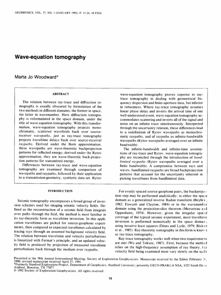 Wave-Equation Tomography Explained | PDF | Tomography | Ellipse