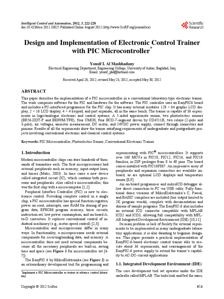 Design and Implementation of Electronic Control Trainer With PIC ...