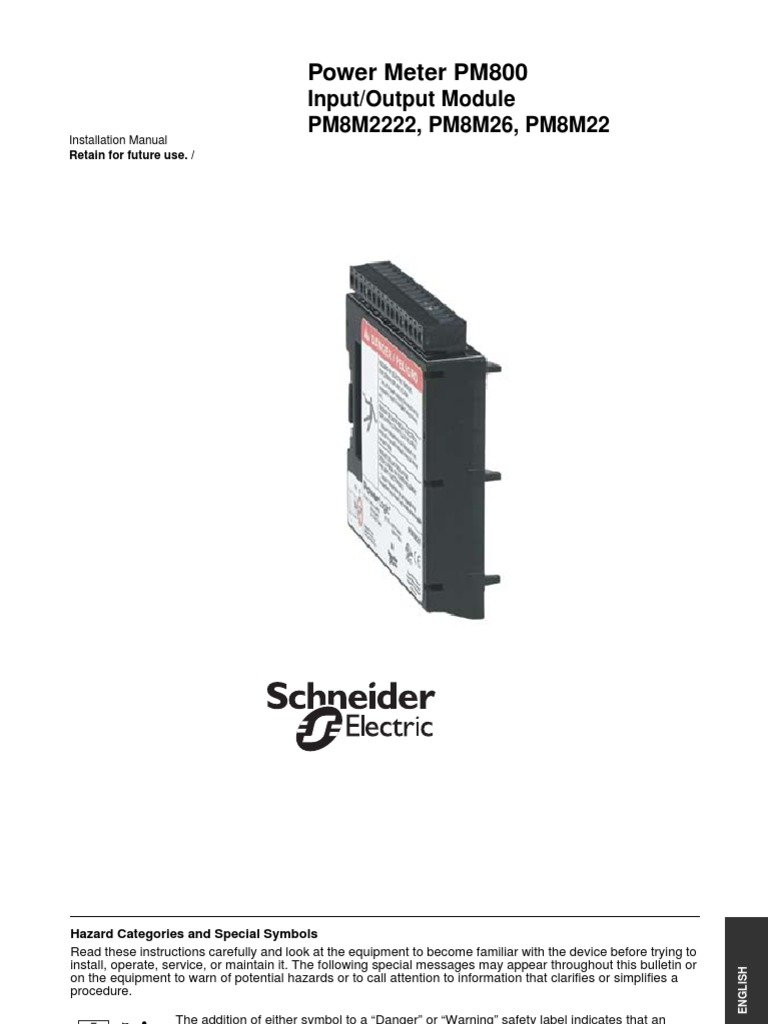 09 PowerLogic PM800 IO Installation Manual | Electronic Engineering ...