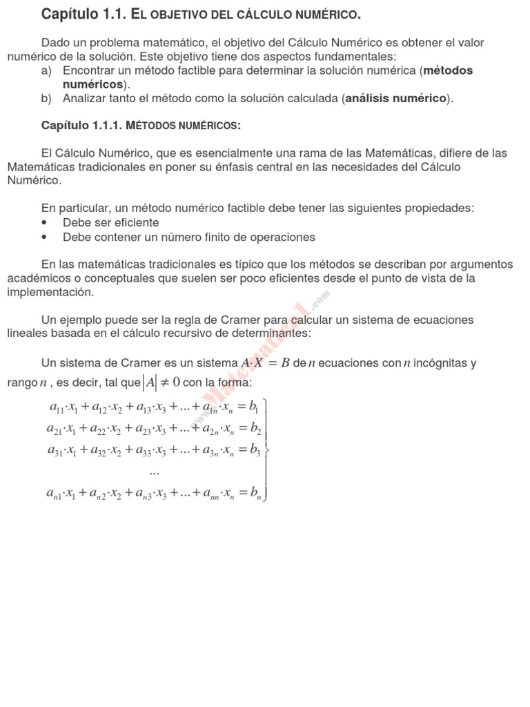 Introducción Al Cálculo Numérico | PDF | Análisis numérico | Determinante