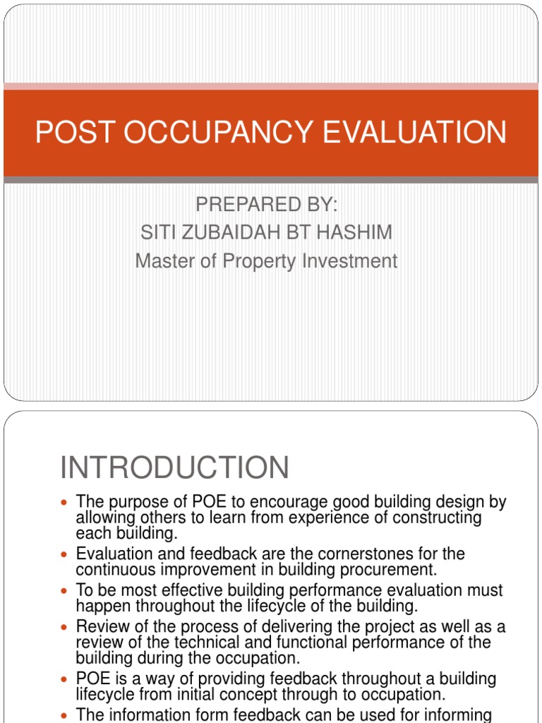 Post Occupancy Evaluation Insights | PDF | Procurement | Focus Group