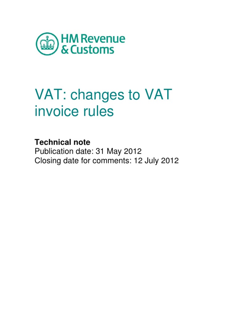 VAT: Changes To VAT Invoice Rules: Technical Note | PDF | Invoice ...