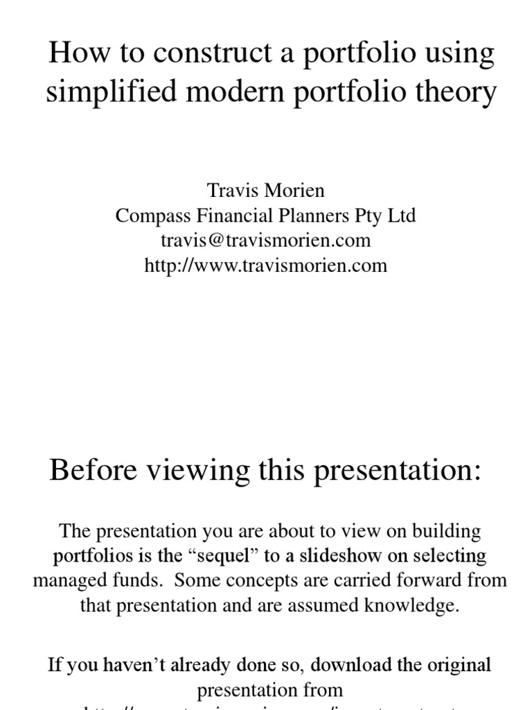 How To Construct A Portfolio Using Simplified Modern Portfolio Theory ...